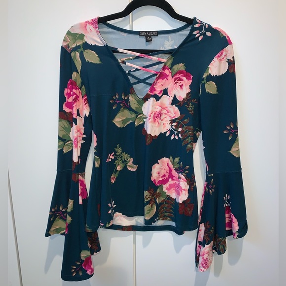 Riley & James | Tops | Riley James Teal Shirt | Poshmark